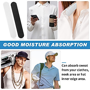 Yolev 40 Pcs Hat Sweat Liner Pad Absor Bent Sweat Breathable Golf Hat Size Reducer for Men and Women Cap Black, White