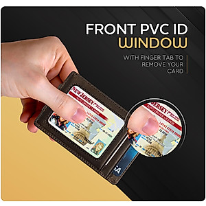 Money Clip Leather Wallet For Men Slim Front Pocket RFID Blocking with Super Strong Magnetic