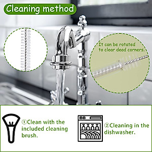 Clear Glass Straws with Design, 6Pcs Reusable Straws, Butterfly Glass Straw Shatter Resistant with 2 Cleaning Brush, Cute Straws with Charms Butterfly, Bent Drinking Straws for Smoothies Juice