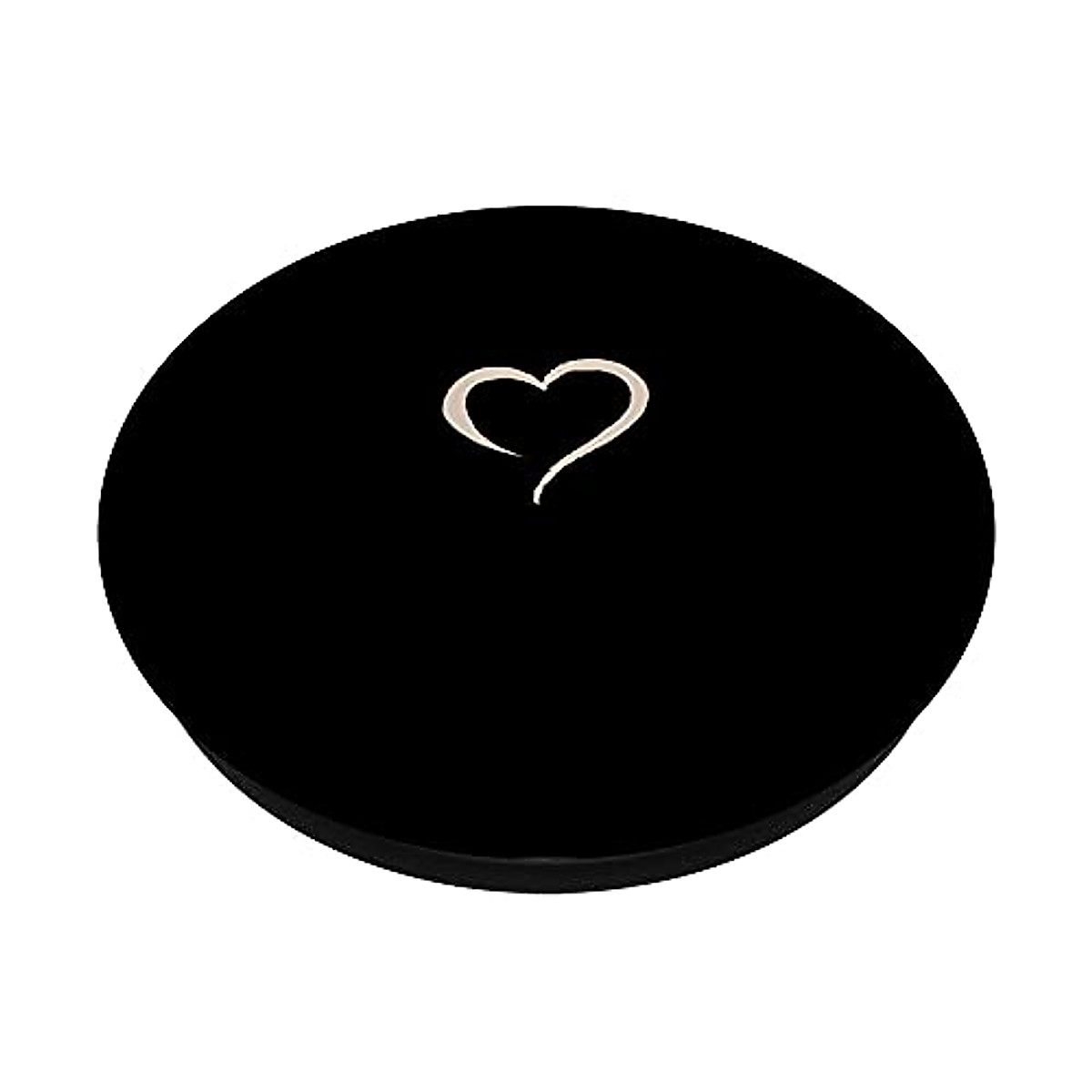 Tan Sand Beige Black Minimalist Hand Drawn Heart PopSockets Swappable PopGrip