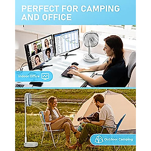 Portable Foldable Fan for Travel, Esemoil 8" Oscillating Rechargeable Fan with Remote, 10800mAh Rechargeable Folding Standing Table Fan with 4 Speeds, Floor Pedestal Fan for Bedroom Office Travel Camp
