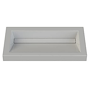 Liftbridge Kitchen & Bath 37 in. W x 19 in. D x 5 in. H Genova White Cultured Marble Top Sink with optional faucet drill-out guides