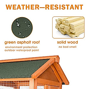 LONABR Wooden Aviary House Bird Cage Large Vertical Play House with Waterproof Roof Perches Ladder and Removable Trays for Outdoor Indoor