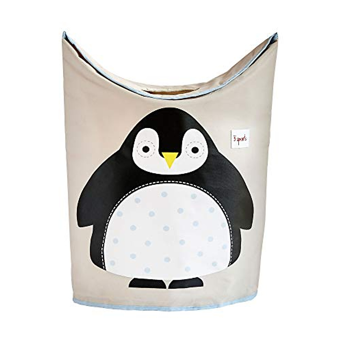 3 Sprouts Baby Laundry Basket for Nursery - Hamper with Handles/Lid, Large Storage Basket, Toy Bin, Room Decor - Kids Hamper, Baby Clothes Storage Organizer, Penguin