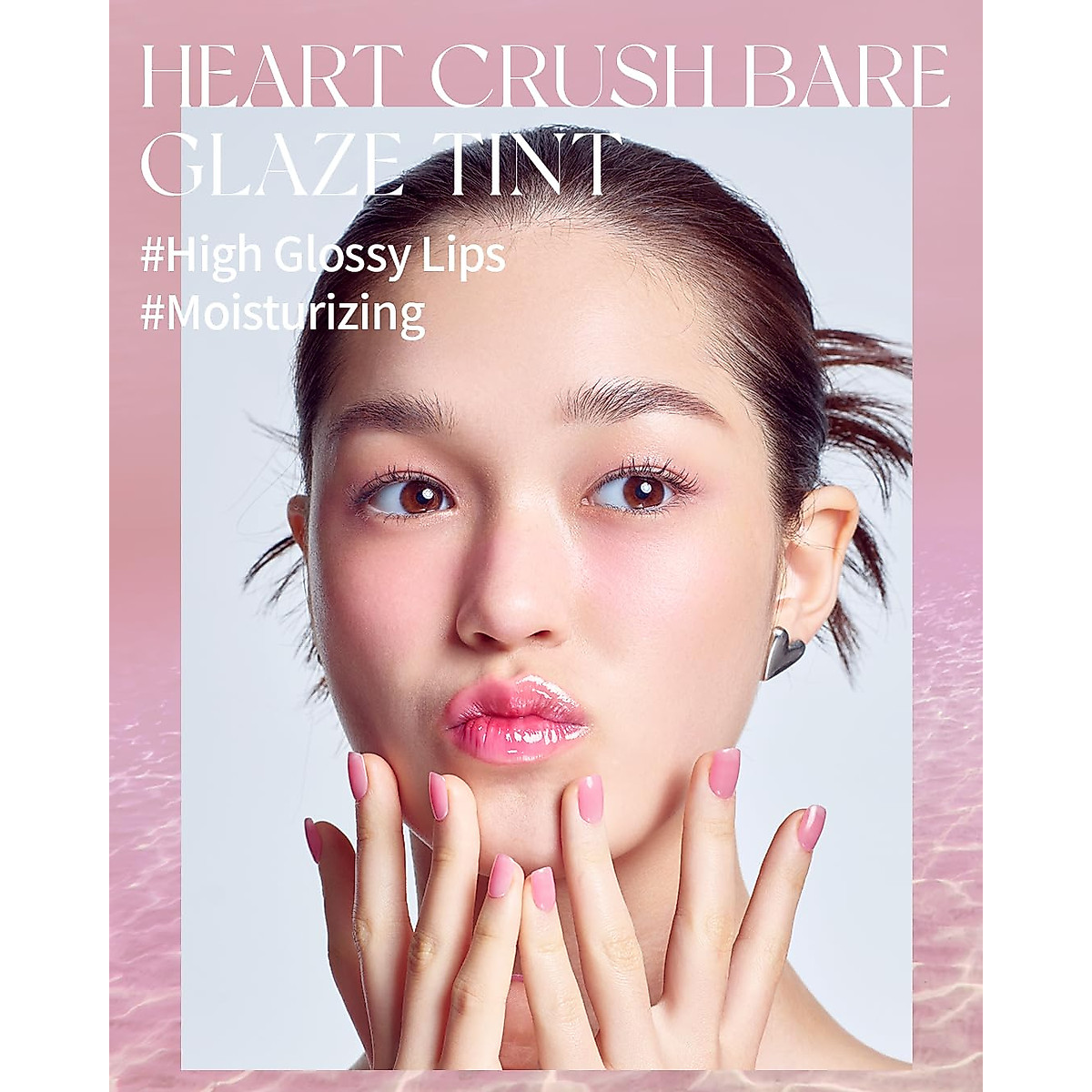HOLIKA HOLIKA Heart Crush Bare Glaze Tint - K-Beauty Girlish & Juicy Color Lip Tint with Moisture Essence, Long-Lasting Moisture & High Shine, 0.1 fl.oz. (05 SWISH)