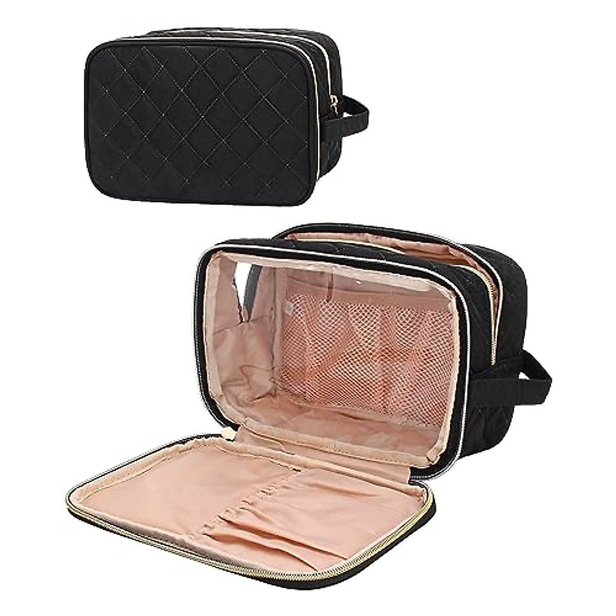 MONSTINA Makeup Bag for Women,Two layer Pouch Bag