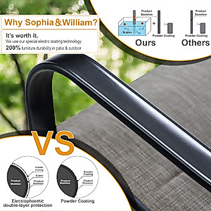 Sophia & William Patio Dining Chairs Metal Swivel Chairs Padded Textilene Set of 2 Outdoor Furniture for Lawn Garden Backyard Weather Resistant