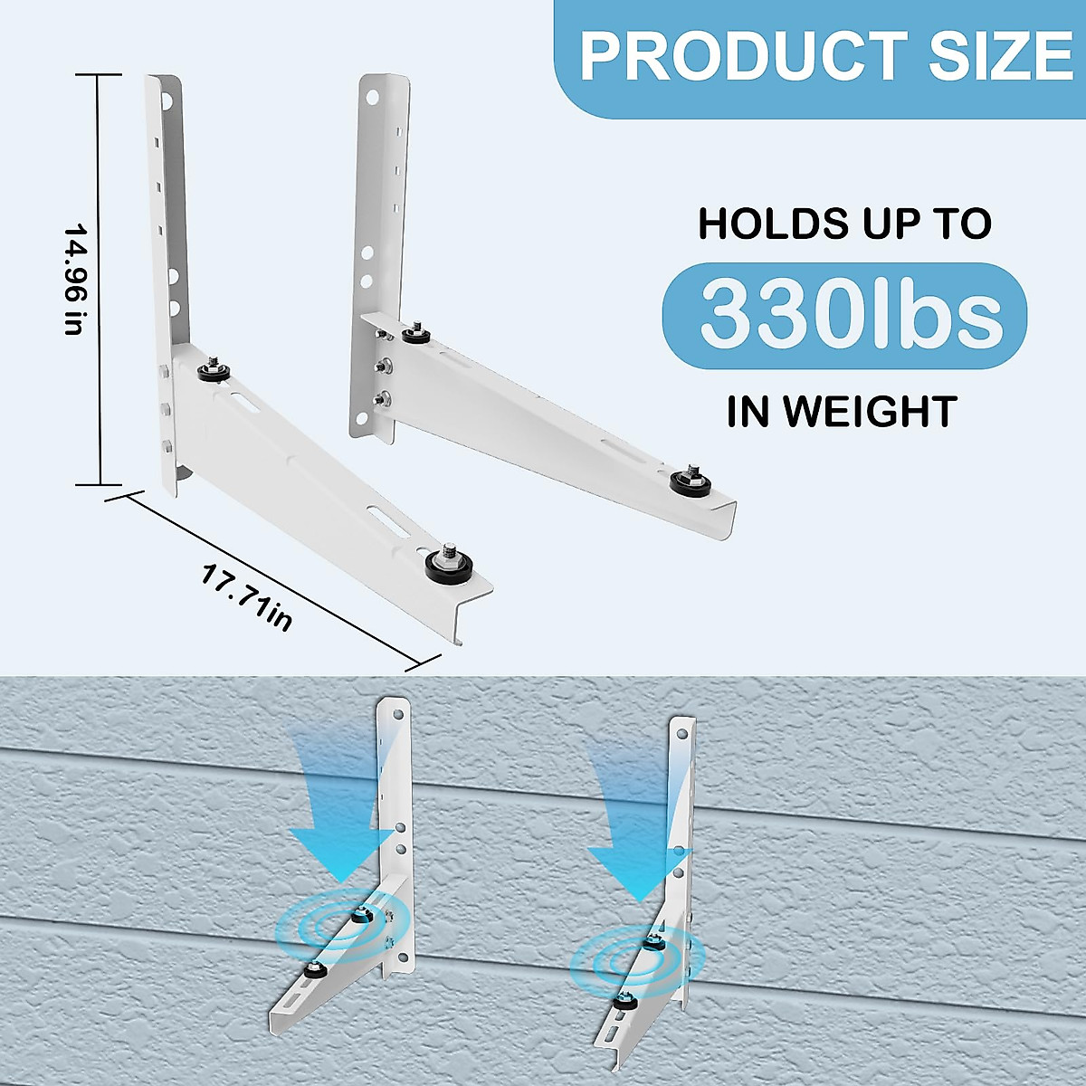 Ogival Mini Split Bracket, Heavy Duty AC Wall Mounting Bracket, Holds up to 330lbs, for 9,000-18,000 BTU AC Units