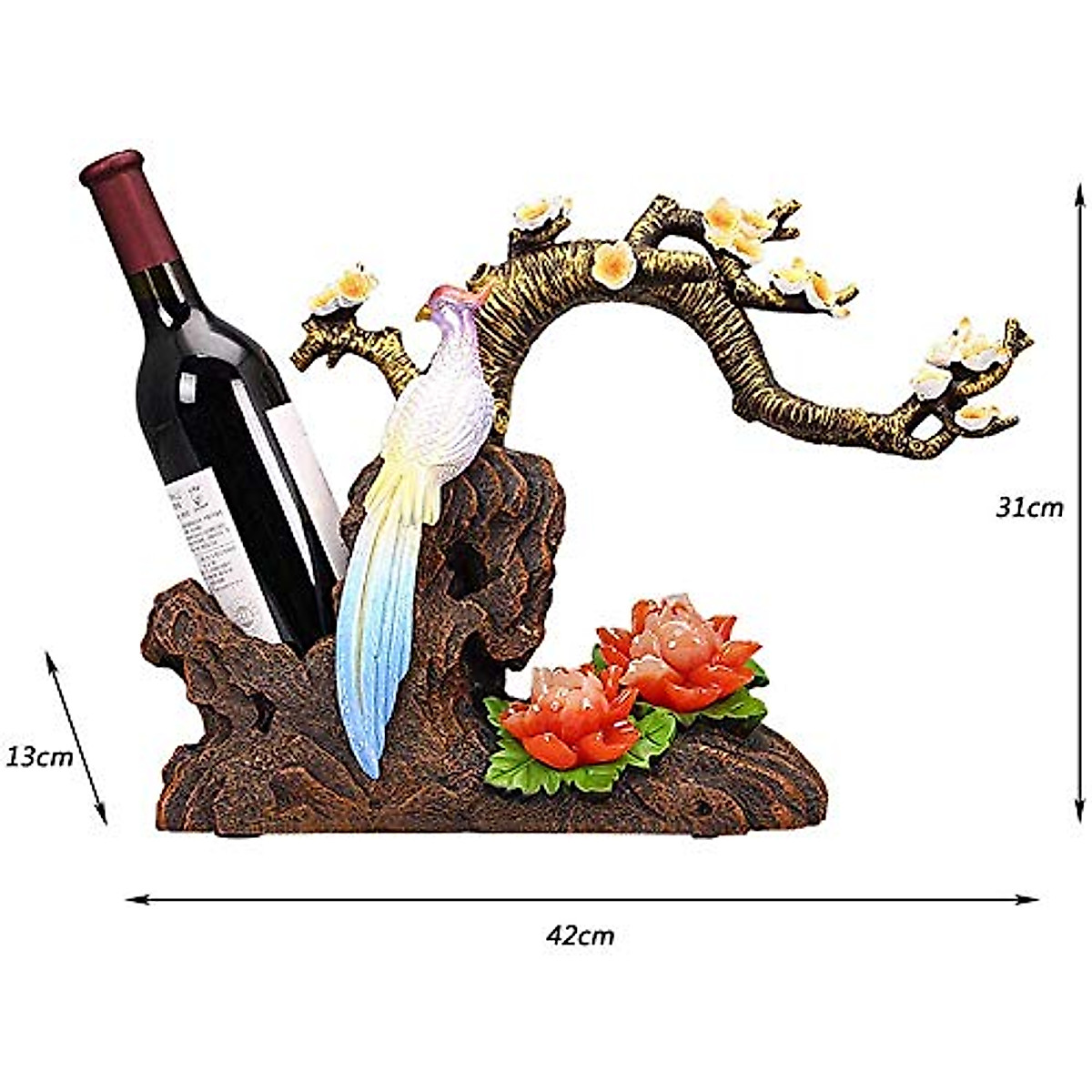 PIBM Stylish Simplicity Wine Racks Free Standing Wine Rack,Living Room Decoration Resin,Modern Home Decorations,Creative Craft Wine Cabinet Display (42X13X31Cm)