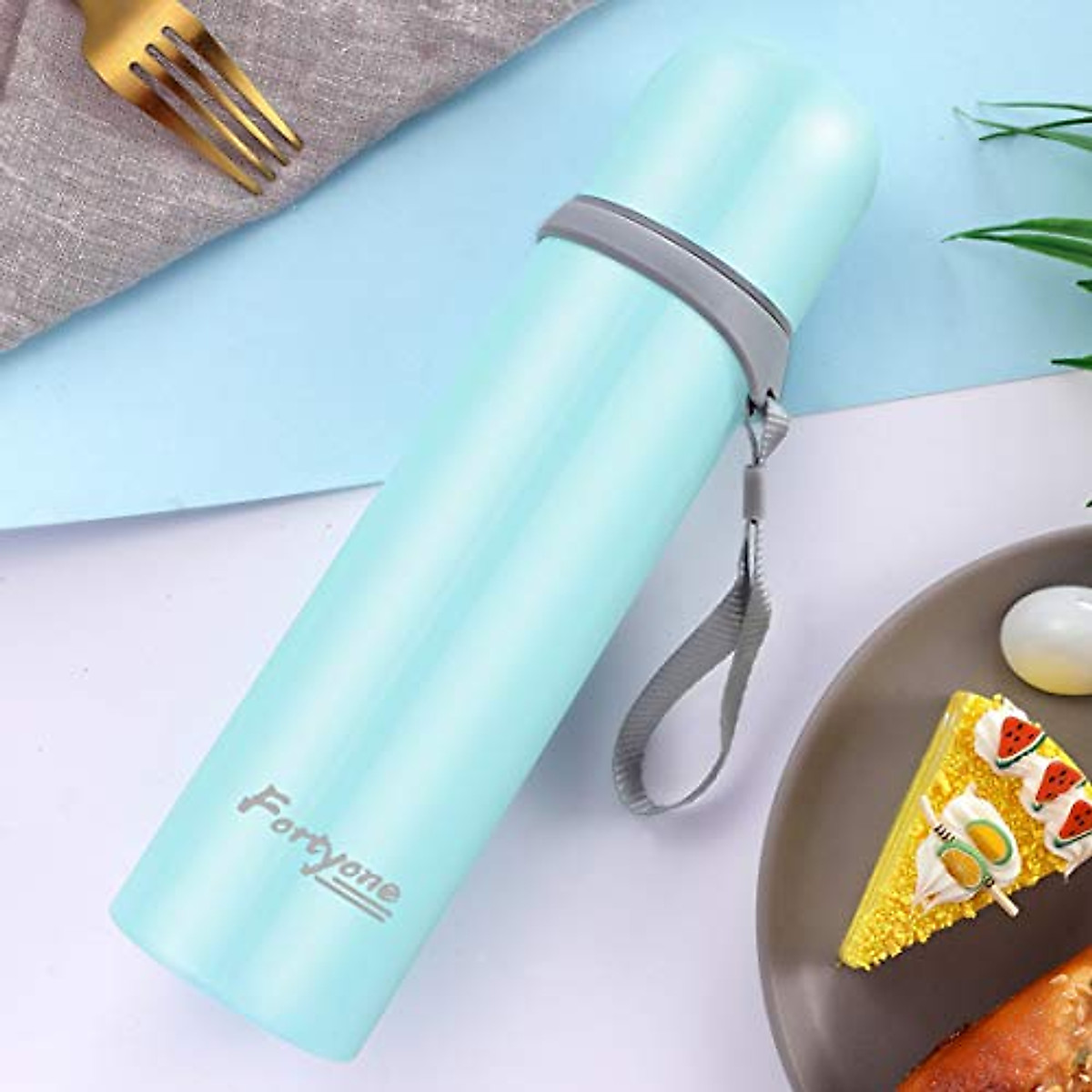 Thermos cup Coffee Thermos Bottle Coffee mugstainless steel cup Vacuum insulated cup Keep Drinks Hot or Cold (Aqua-Blue)