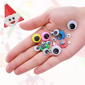 Prasacco 1500 Pcs Googly Eyes Self Adhesive, Wiggle Eyes for Crafts Multi-color Multi-size (4/5/6/8/10/15mm)