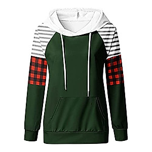 Winnerlion Hoodies Sweatshirts for Women Casual Long Sleeve Hooded Sweatshirt Drawstring Pullover Tops with Pocket (Green, XXL)