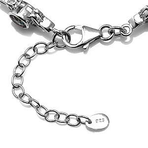 Silvershake 5.5ct. Mystic Fire Topaz 925 Sterling Silver Triquetra Celtic Knot 7 to 8.5 Inch Adjustable Bracelet