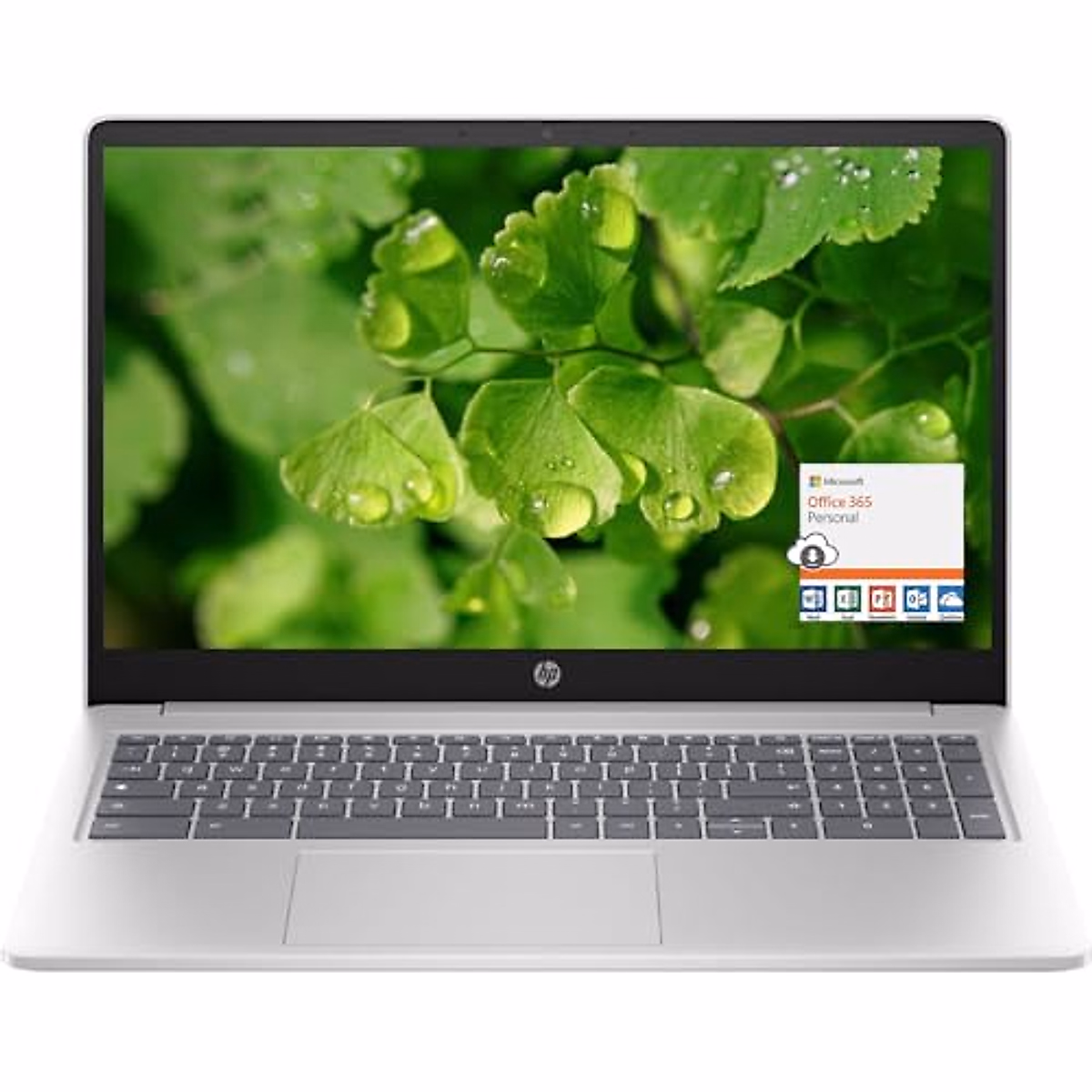 HP Flagship 15.6 HD Laptop Computer, Intel Quad-Core Pentium N200 (Beat N6000), 8GB RAM, 128GB SSD, WiFi, Webcam, Fast Charge, HDMI, 1 Year Microsoft Office 365, Win 11, w/GM Accessory, Silver