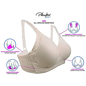 Playtex womens 18 Hour Seamless Comfort-flex Wire-free bras, Light Beige, 44C US