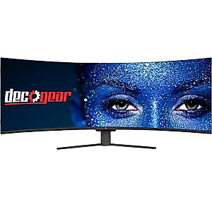 Deco Gear 49" Curved Ultrawide E-LED Gaming Monitor, 32:9 Aspect Ratio, Immersive 3840x1080 Resolution, 144Hz Refresh Rate, 3000:1 Contrast Ratio (DGVIEW490)
