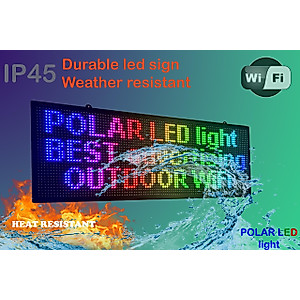 WiFi P6 high Resolution LED RGB Color Sign 40" x 11" with high Resolution P6 128x32 dots and New SMD Technology. Perfect Solution for Advertising