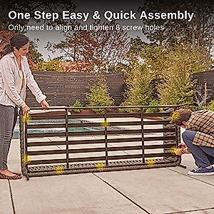 EAST OAK Life Chatter Outdoor Sofa, Outdoor Furniture 3 Seats with Waterproof Thick Cushions, Modern Patio Sofa Deep Seating for Outdoor Garden Porch Blackyard, Chestnut Brown & Creamy Apricot