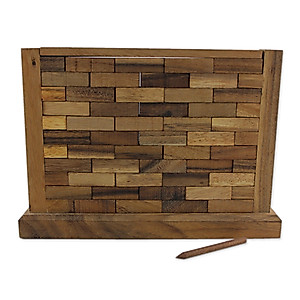 NOVICA Artisan Handmade Wood Game Multi Player Raintree from Thailand Brown Chess Sets Games Other Nat Geo Decor [7.75in H x 11.25in W x 2in D 0.6in H x 2in W x 1in D] ' Stacking Wall'