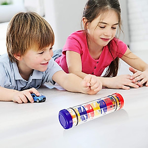 Gejoy 2 Pieces 8 Inch Mini Rain Stick Shaker Rattle Tube Rain Stick Rainmaker Rainstick Rattle Music Auditory Instrument Toy for Babies Toddler
