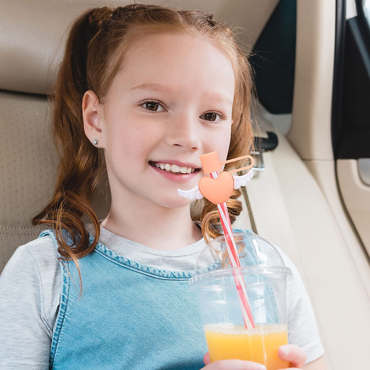 13Pcs Straw Cover, Cute Silicone Straw Covers Cap Straw Toppers for Tumblers, Dust-Proof Drinking Straw Reusable Straw Tips Lids for 6-8 mm, Straw Protectors for Home Kitchen Decor Accessories