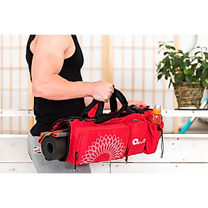 Yoga Mat Bag with Separate Shoe Compartment, Padded Pockets and Metallic Accessories (grey 2)