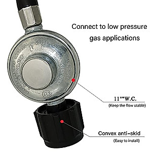 GCBSAEQ Propane Regulator and Y Splitter Hose 2FT for Low Pressure Blackstone/Weber/Kenmore/Brinkman Gas Grills Heater