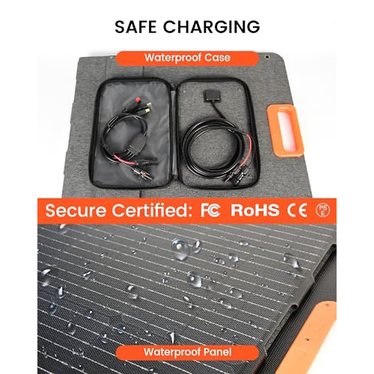 NURZVIY 200 Watt Portable Foldable Solar Panels 200W Solar Cell Solar Charger for Power Station, Waterproof w/Adjustable Kickstand XT60 Anderson DC 8mm Connector for Camping, Off Grid Living