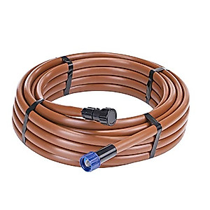 Raindrip SDT50P 5/8, Preassembled with Hose Thread Swivel Adapter and End Plug, Brown Polyethylene, 50 ft. Poly Supply Tubing