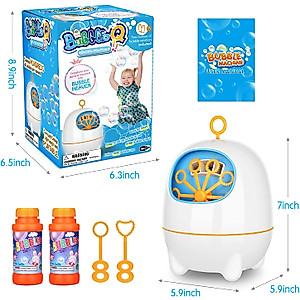 Victostar Bubble Machine, Automatic Bubble Machine for Kids with Bubbles Solutions (17 oz Total) Bubble Blowing for Outdoor Indoor