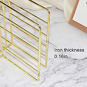 Metal Gold Bookends,Beautiful, Not Rusty, 5.3 in × 3.9 in × 7.6 in The Metal Book Ends is a Good Choice for Organizing Your Desk (Gold Circle)