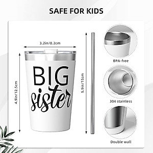 Big Sister Gifts For Girls Insulated Stainless-Steel Tumbler - 12oz Coffee Tumbler with Flip-Top Lid - Travel Coffee Mug - Vacuum-Tumblers Keep Hot & Cold - For Home Office-II