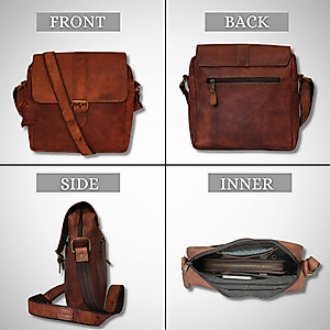 Madosh, Women's Leather Crossbody Bag Handmade Shoulder Vintage Style Brown Sling Handbag Purse