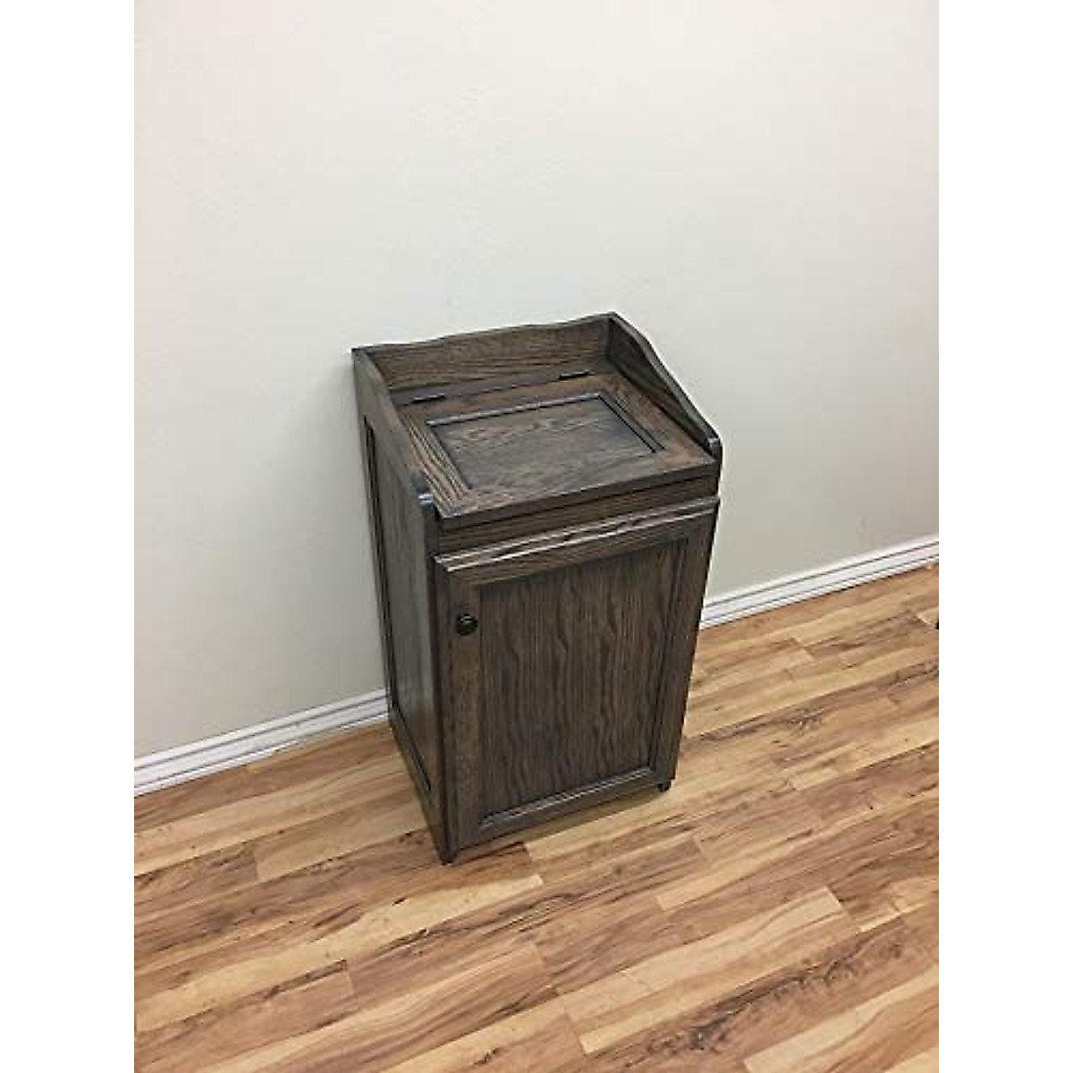 Trash Canister/Hamper in Oak (Slate)