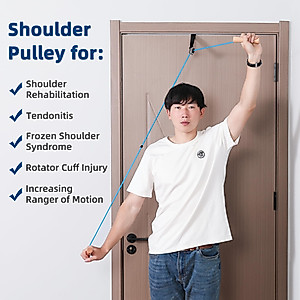 Shoulder Pulley for Physical Therapy, Shoulder Pulley, Over The Door Pulley for Shoulder Rehab with Durable Metal Pulley, Aids Recovery and Rehabilitation, Improve and Strengthen Mobility