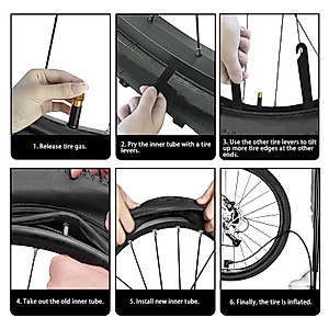 Listenman 2 PACK 12" x 1.75/1.95/2.125 Bike Inner Tube with Bike Tube Repair Tool Kits, 4 Tire Levers, 6 Self-Adhesive Round Patches, 1 Metal Rasp, Replacement Schrader Valve Bicycle 12" Inner Tubes