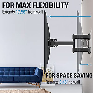 Mounting Dream TV Mount Bracket Full Motion TV Wall Mounts for 26-55 Inch LED LCD Plasma Flat Screen TV, Wall Mount with Swivel Articulating Dual Arms TV Bracket up to VESA 400x400mm 99 LBS MD2379