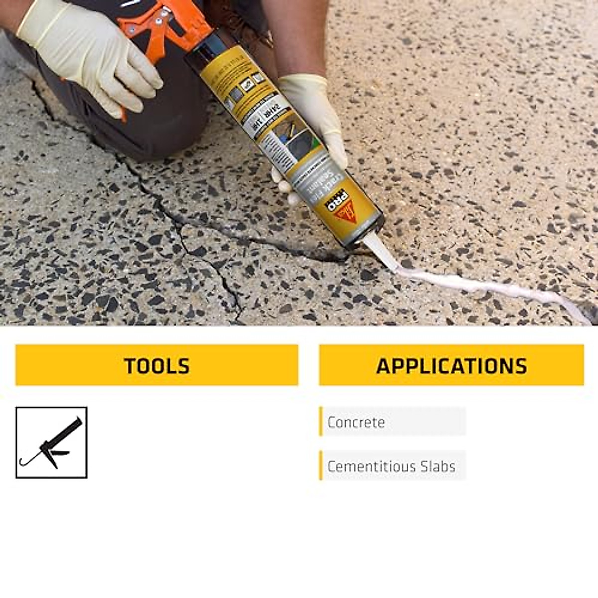 Sikaflex Crack Flex Sealant, Gray, High performance, textured polyurethane sealant, self-leveling, sealant for sealing horizontal cracks, 10,1 fl. Oz