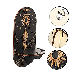 Amosfun 10 pcs Shelves Wall Decoration Crystal Crystals Shelf Bohemian Wiccan Oil Stones Supplies Decorative Gems Mount for Living Delicate Divination Rack Display Room Mounted Moon