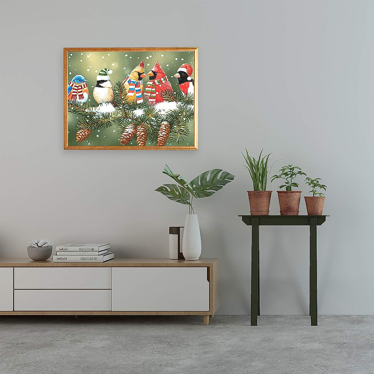 Tenei Paint by Numbers for Adults & Kids Oil Paint DIY Craft Paintings Art Set on Canvas Color by Number Kits Acrylic(Birds)