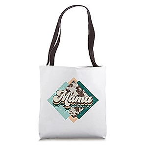 Western Country Boho Mama Cowhide Turquoise Western Mama Tote Bag