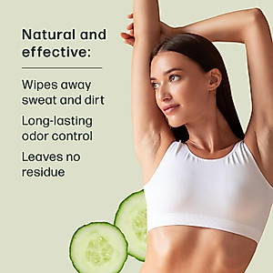 Dew Well Refresh Deodorant Wipes - 50 Individually Wrapped Wet Wipes for Body, Face, and Armpits - Travel Size Toiletries for Men and Women - Aluminum, Paraben, and Sulfate Free (Cucumber Scent)