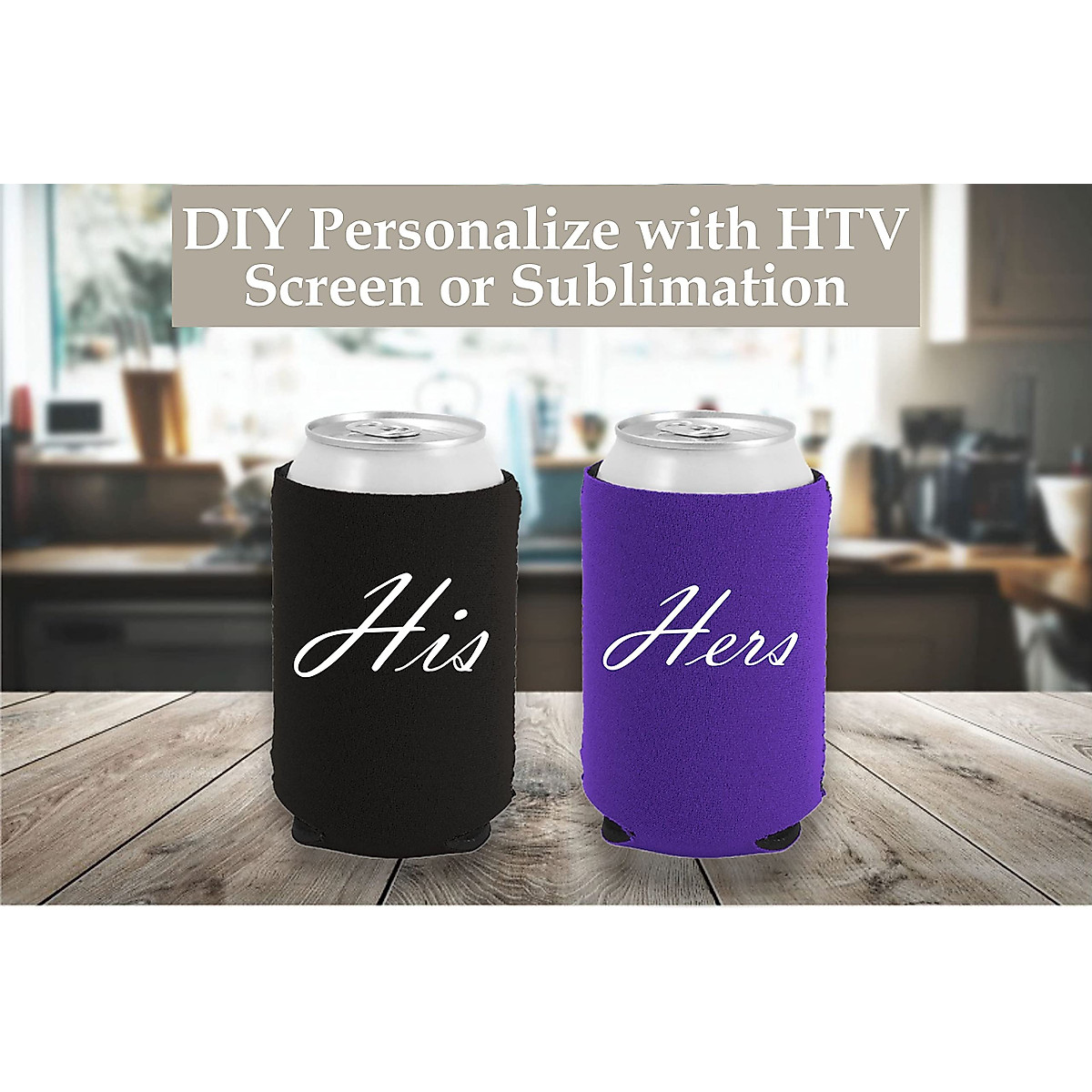 Blank Magnetic Can Coolie (6 Pack Black)