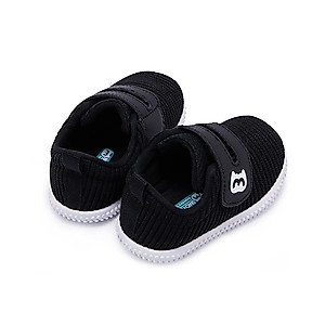 BMCiTYBM Baby Walking Shoes Girls Boys Sneakers Infant Shoes 6 9 12 18 24 Months Black Size 12-18 Months Toddler