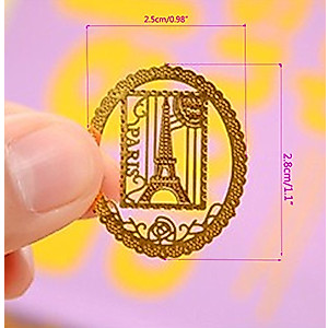 yueton Pack of 7 Mini Hollow Golden Metal Bookmarks Book Note Pad Memo Marker Label