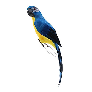Homyl Fake Artificial Parrot Feathered Bird Budgie Garden Home Decoration - Blue