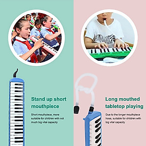 Melodica Tube Long Melodica Mouthpiece Tube, Flexible ABS Melodica Tube Set, 22.4 Inches Long Melodica Tube with Mouthpiece, Short Long Melodica Tube Mouth piece for 32/37 Keys