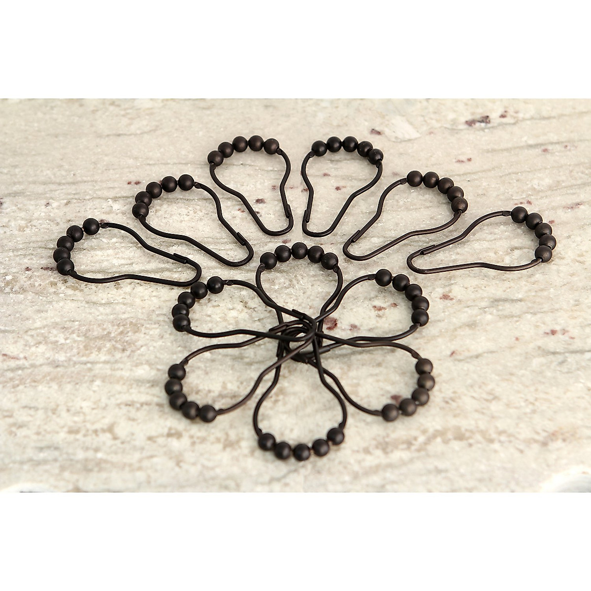 Kingston Brass SRCR125 Roller Ball Shower Curtain Rings, Oil Rubbed Bronze, 2.81 x 1.56 x 0.31 (12Pcs/Set)