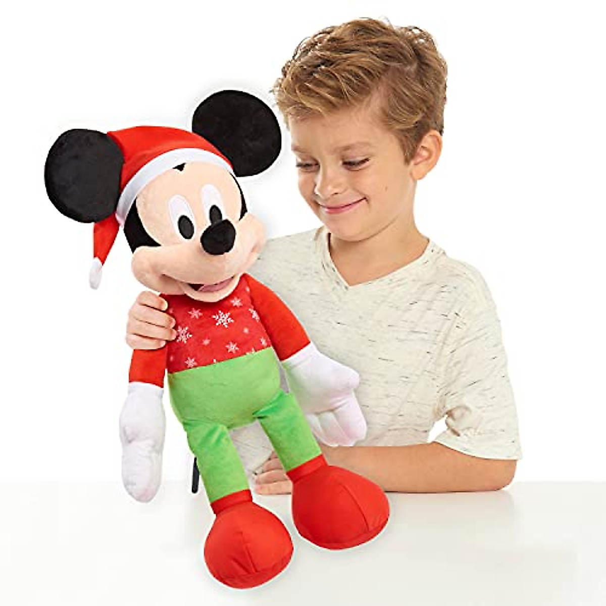 Disney Holiday Mickey Mouse 2021 Large 22-Inch Plushie, Stuffed Animal, Kids Toys for Ages 2 Up, Amazon Exclusive by Just Play