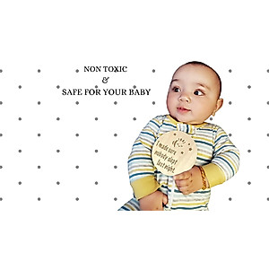 Funny Baby Monthly Milestone Announcement Cards | 13 Round Wooden Double Sided Signs | Gender Neutral Gifts | Baby Shower | Fun Photo Props | Baby Registry | Pregnancy Gift | Baby Photo Props